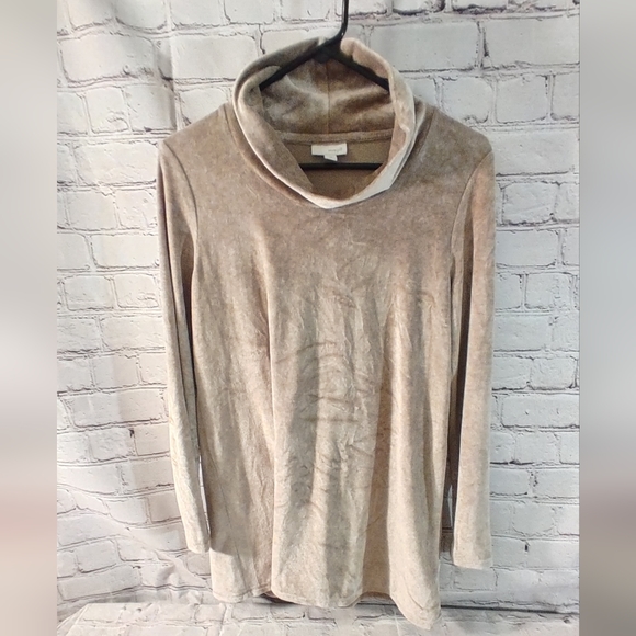 J. Jill | Sweaters | J Jill Pure Jill Cowl Pullover Tan Long Velvet ...